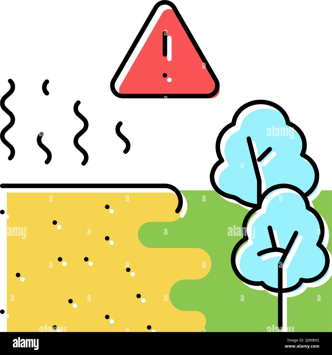 desertification climate color icon vector illustration Stock Vector ...