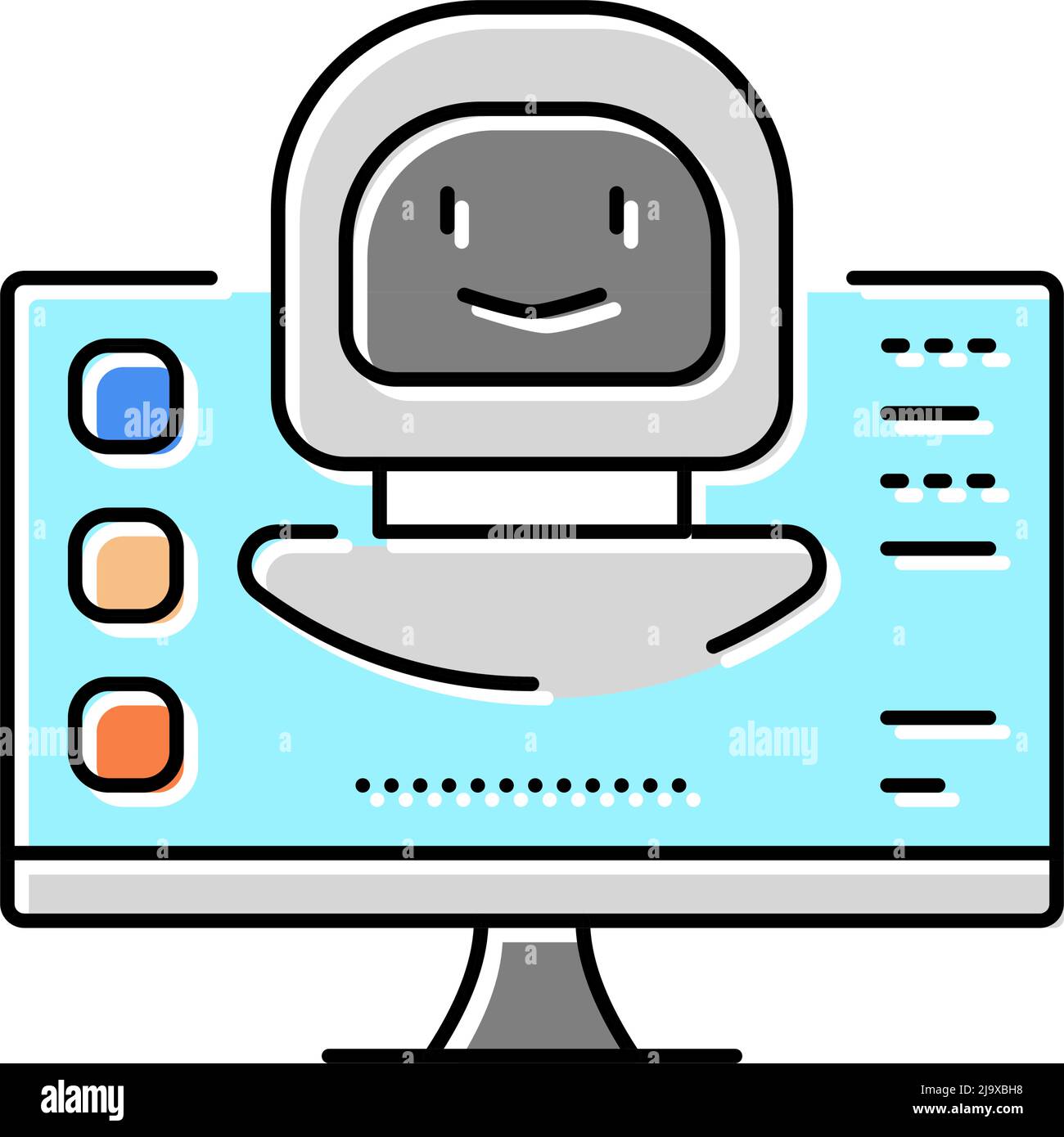 digital robot color icon vector illustration Stock Vector Image & Art ...