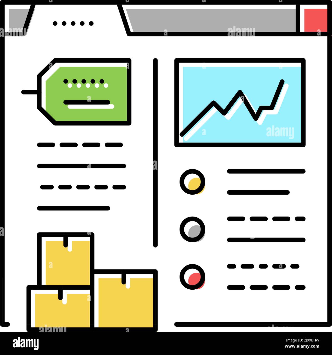 stock levels report color icon vector illustration Stock Vector Image ...