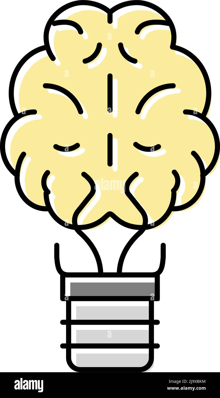 brainstorm light bulb color icon vector illustration Stock Vector Image ...