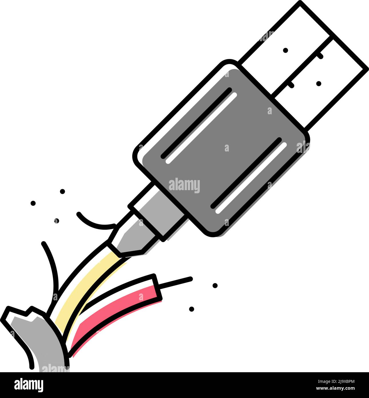 broken cable usb color icon vector illustration Stock Vector Image ...