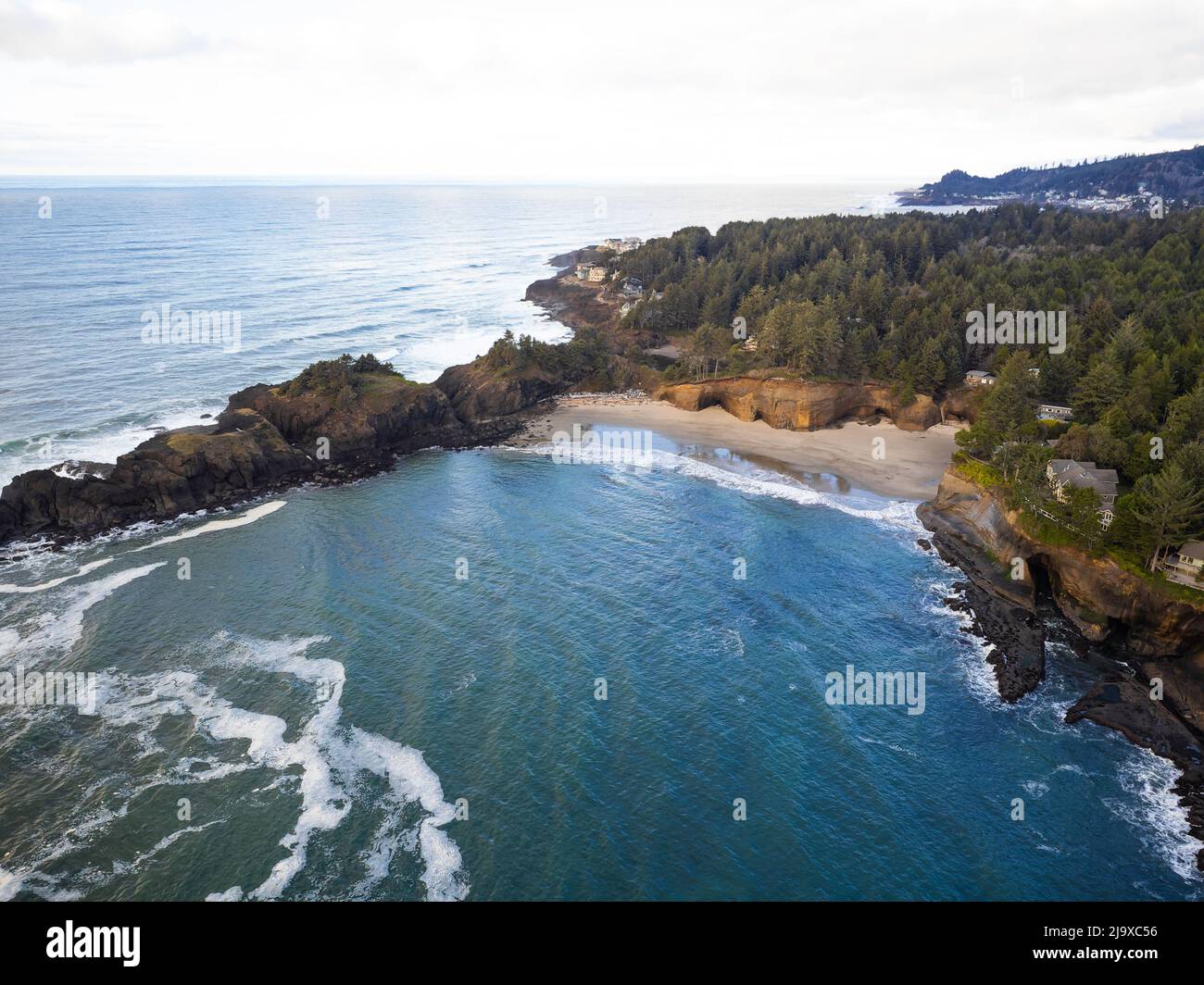 Picturesque landscape. Blue water of the ocean with white foamy waves ...