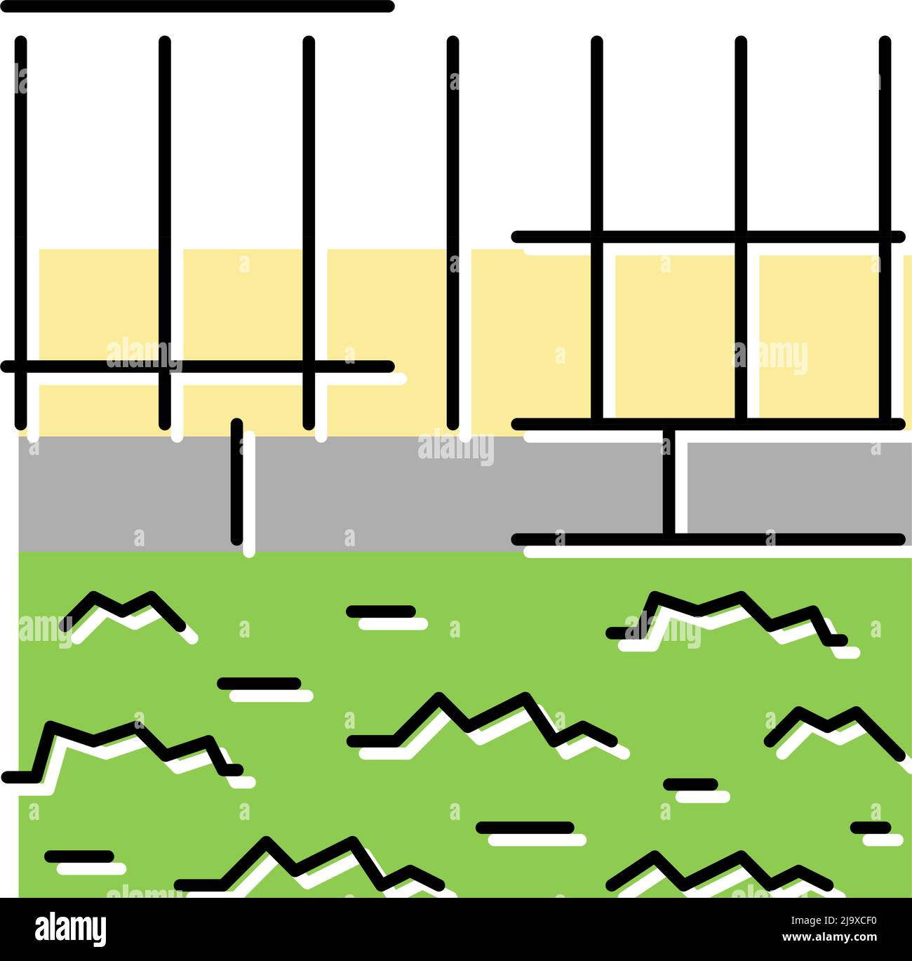Green grass pavement walkway Stock Vector Images - Alamy