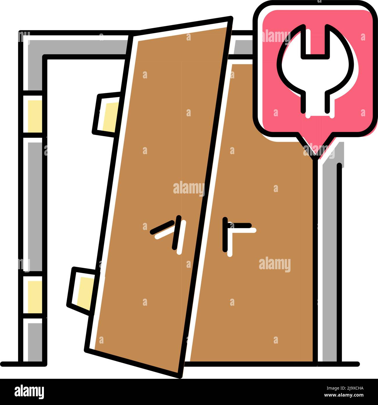 door repairs color icon vector illustration Stock Vector Image & Art ...