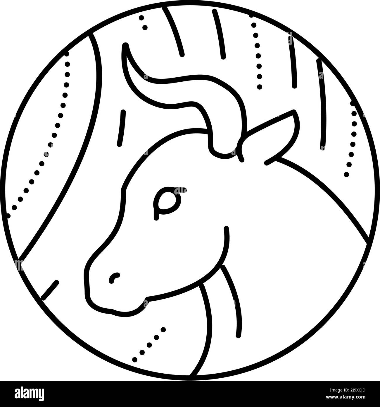 ox chinese horoscope animal line icon vector illustration Stock Vector ...