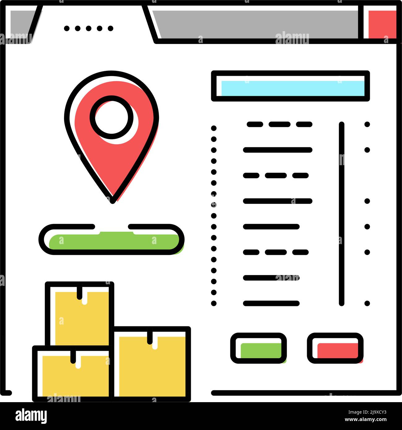 inventory movement pending report color icon vector illustration Stock ...