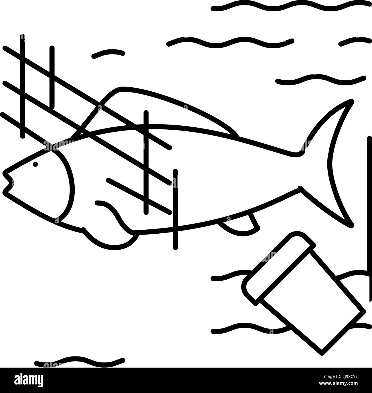 pollution water line icon vector illustration Stock Vector Image & Art ...