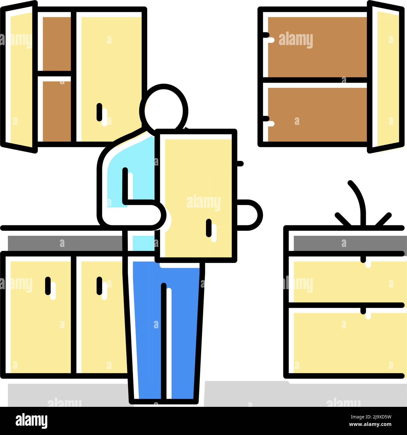 kitchen refurbishment color icon vector illustration Stock Vector Image ...