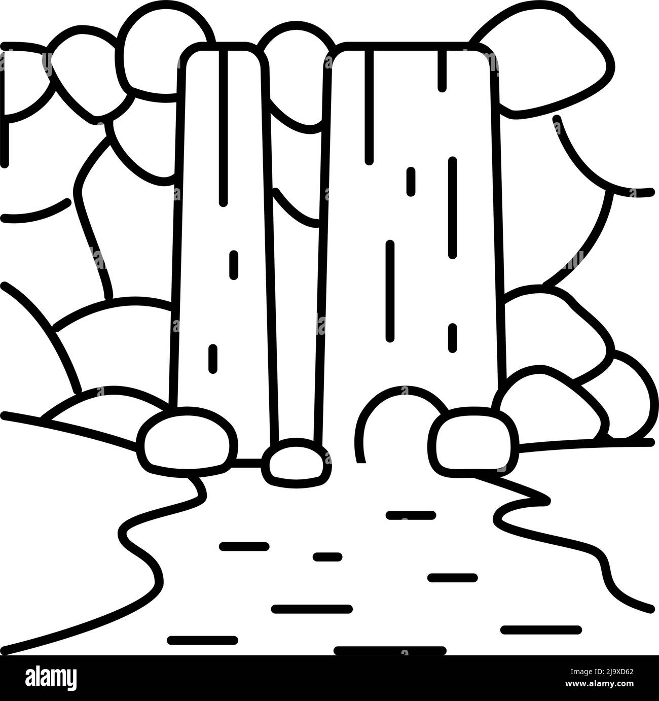 waterfall nature line icon vector illustration Stock Vector Image & Art ...