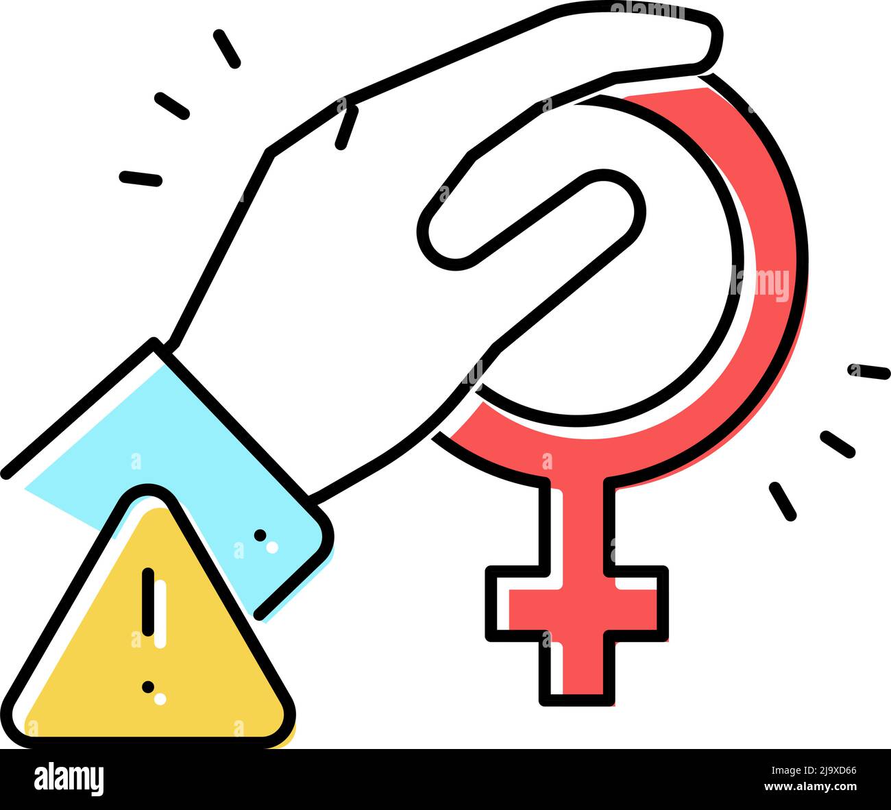 harassment female color icon vector illustration Stock Vector Image ...