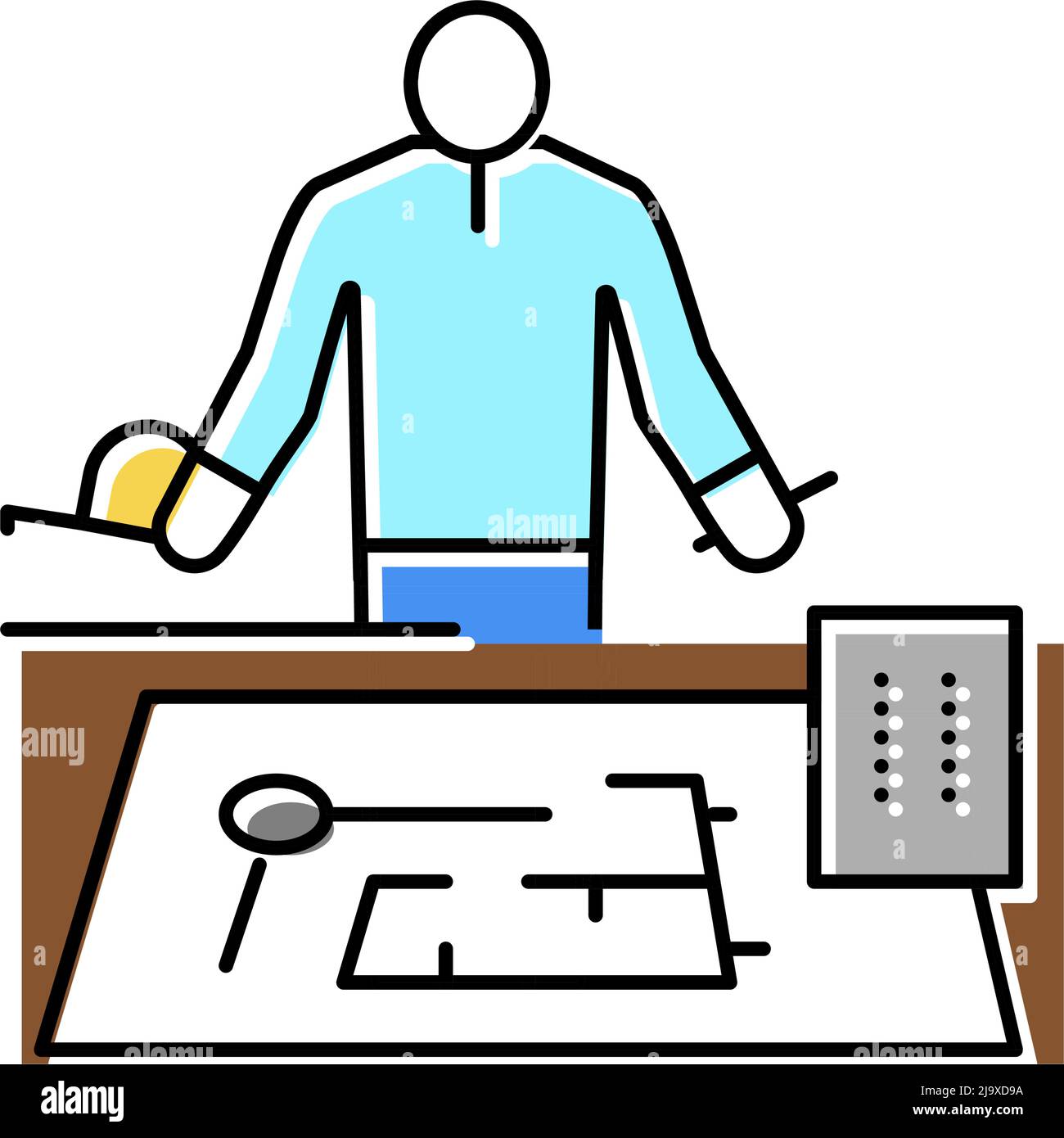 engineer worker color icon vector illustration Stock Vector Image & Art ...