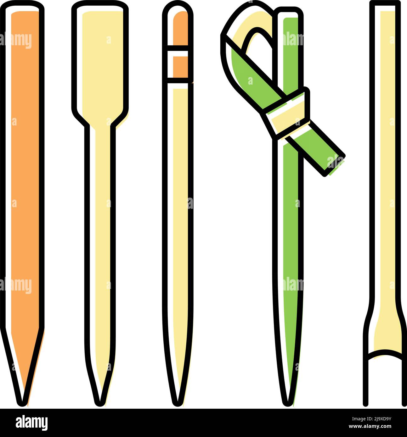 bamboo skewers color icon vector illustration Stock Vector Image & Art ...