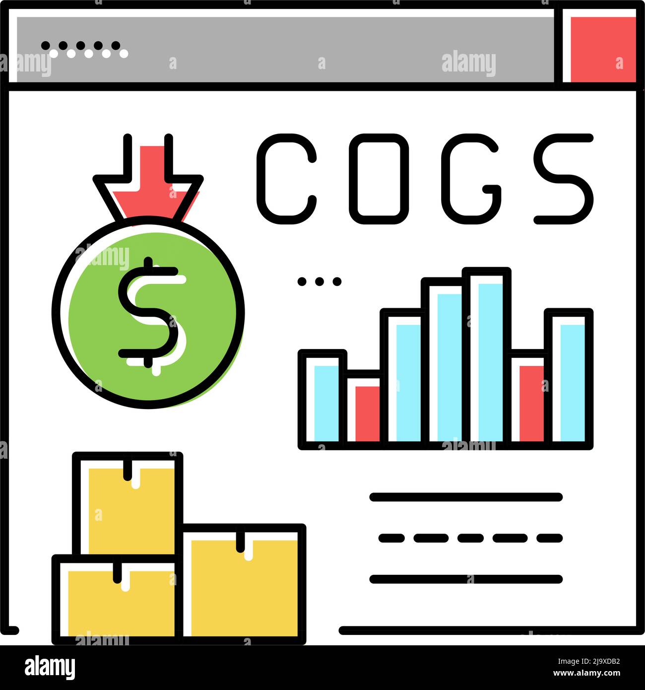 cost of goods sold cogs report color icon vector illustration Stock ...