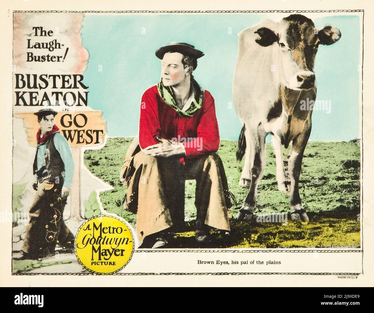 Buster Keaton - Go West (MGM, 1925). The Laugh-Buster! Lobby card Stock ...