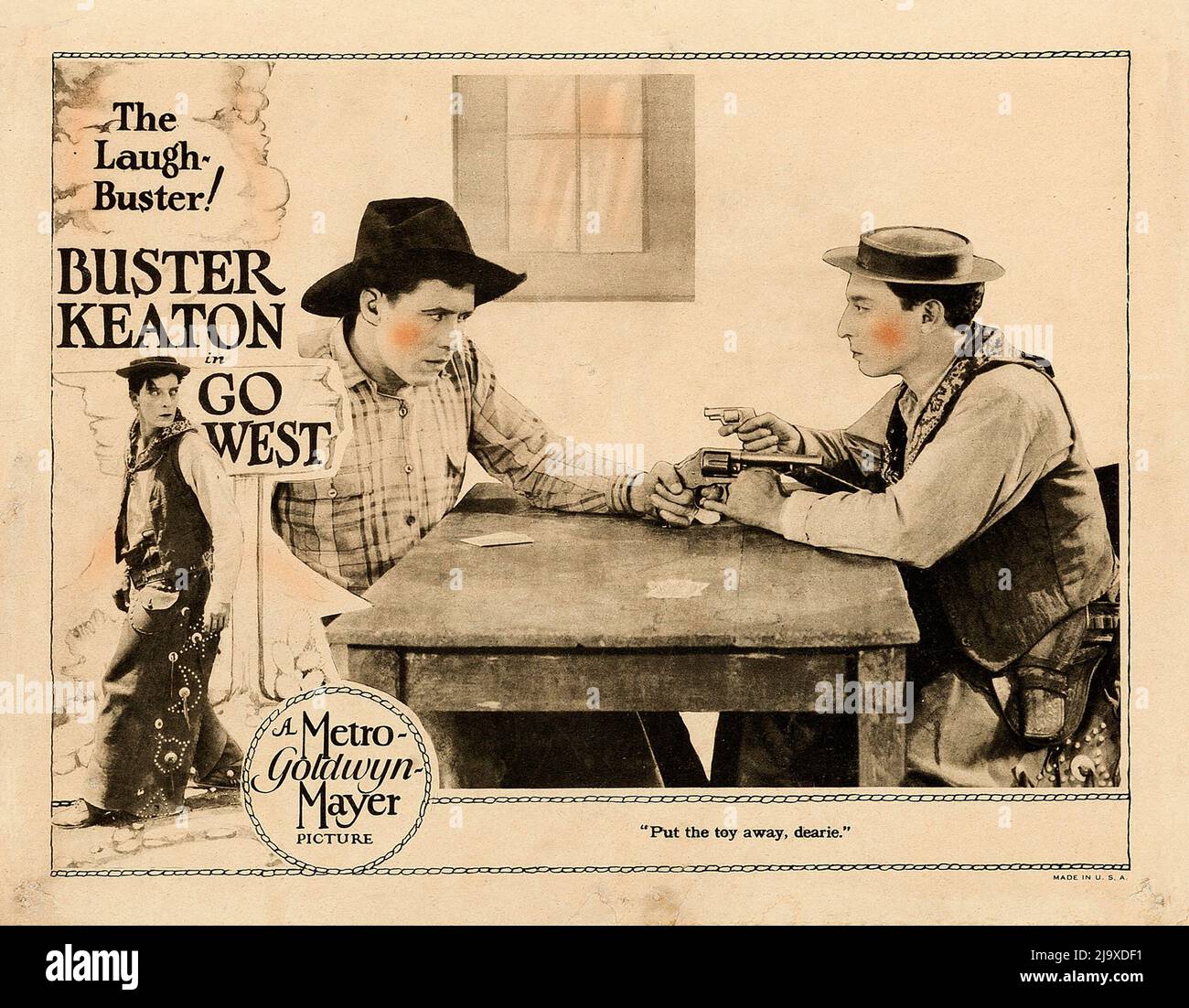 Buster Keaton - Go West (MGM, 1925). The Laugh-Buster! Lobby card Stock ...