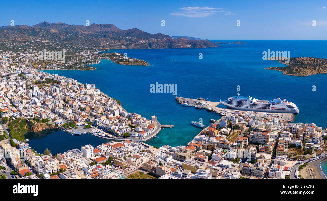 Agios Nikolaos, a picturesque coastal town with colorful buildings ...