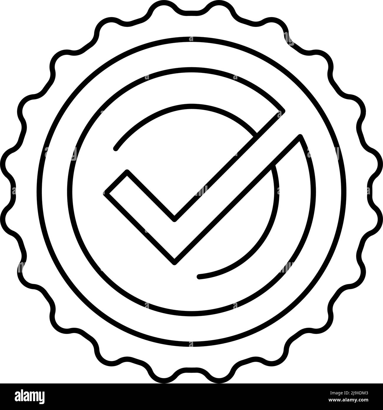 checkmark quality line icon vector illustration Stock Vector Image ...