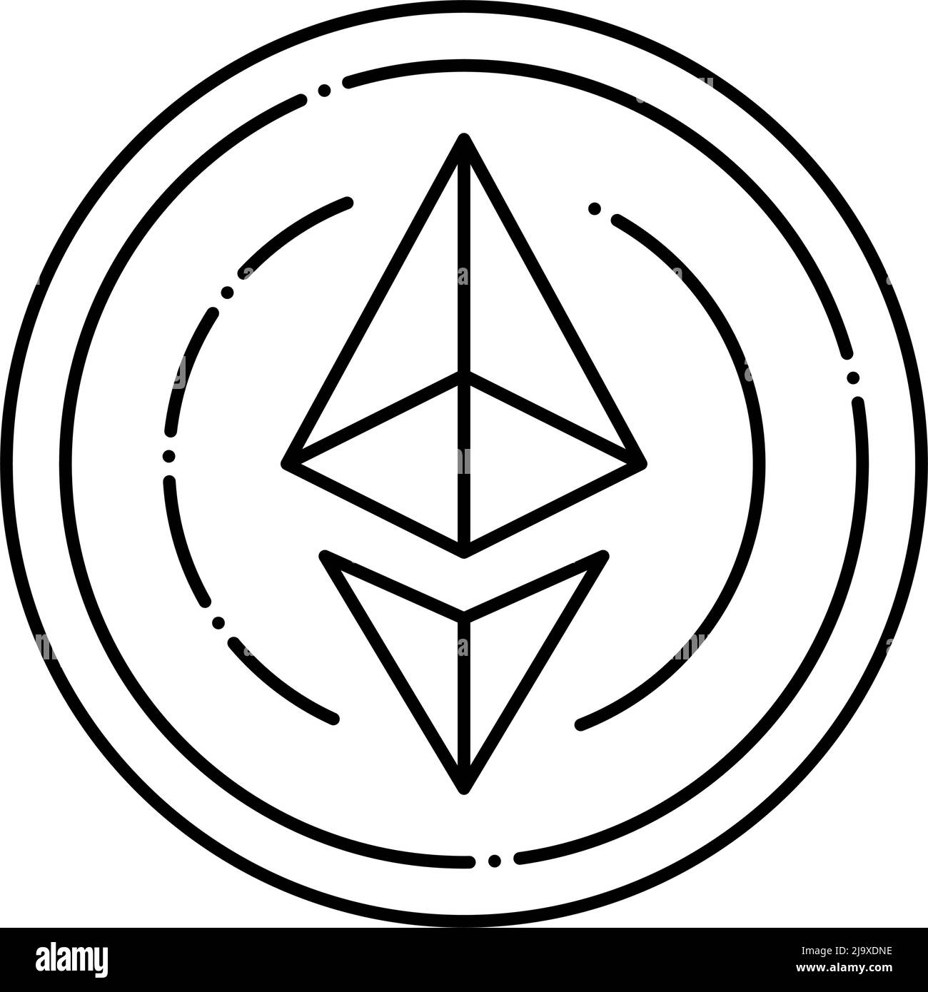 ethereum cryptocurrency line icon vector illustration Stock Vector ...