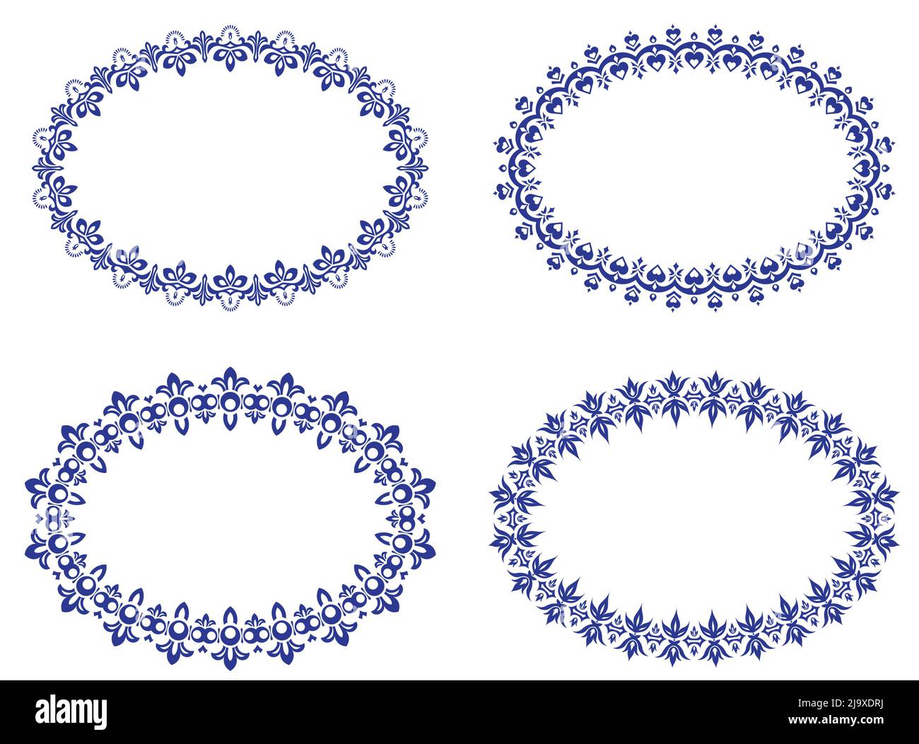 Set of four blue oval frames for your design Stock Vector Image & Art ...