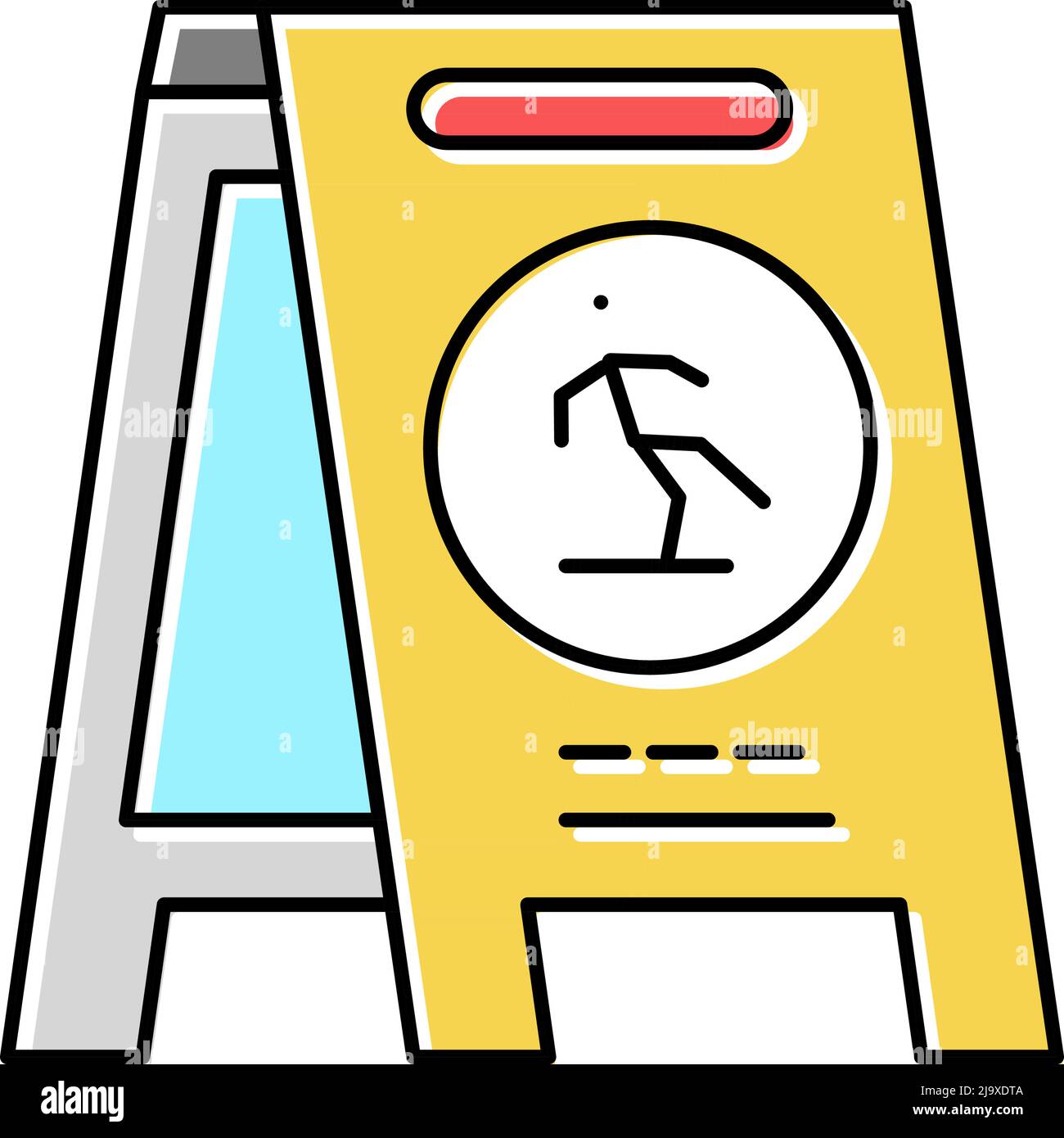 caution wet floor color icon vector illustration Stock Vector Image ...
