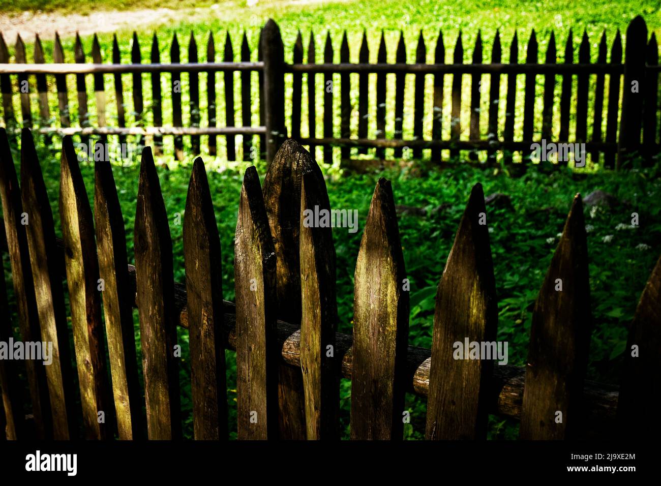 background retro old wooden fence Stock Photo - Alamy
