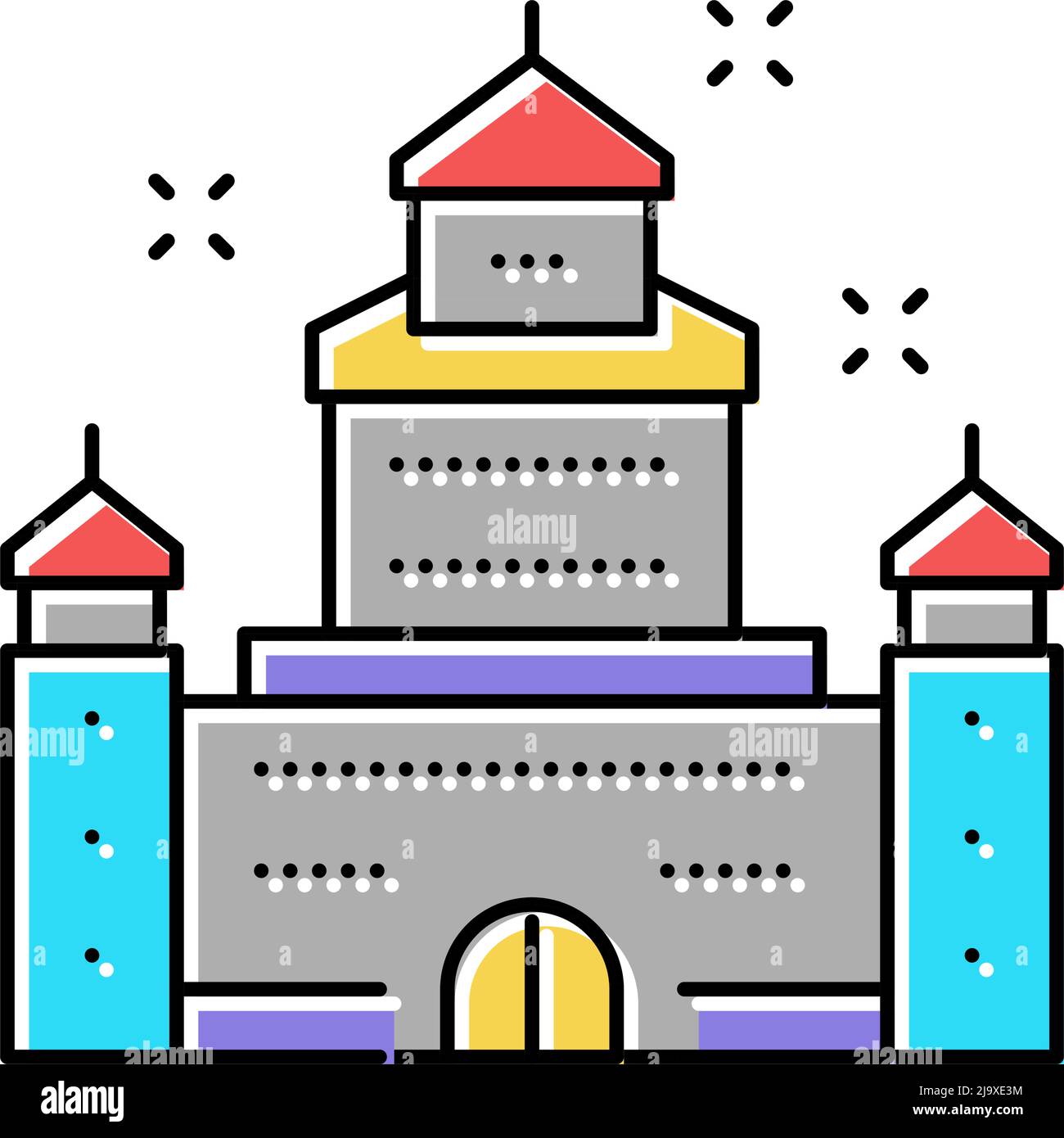 carnival castle amusement park color icon vector illustration Stock ...