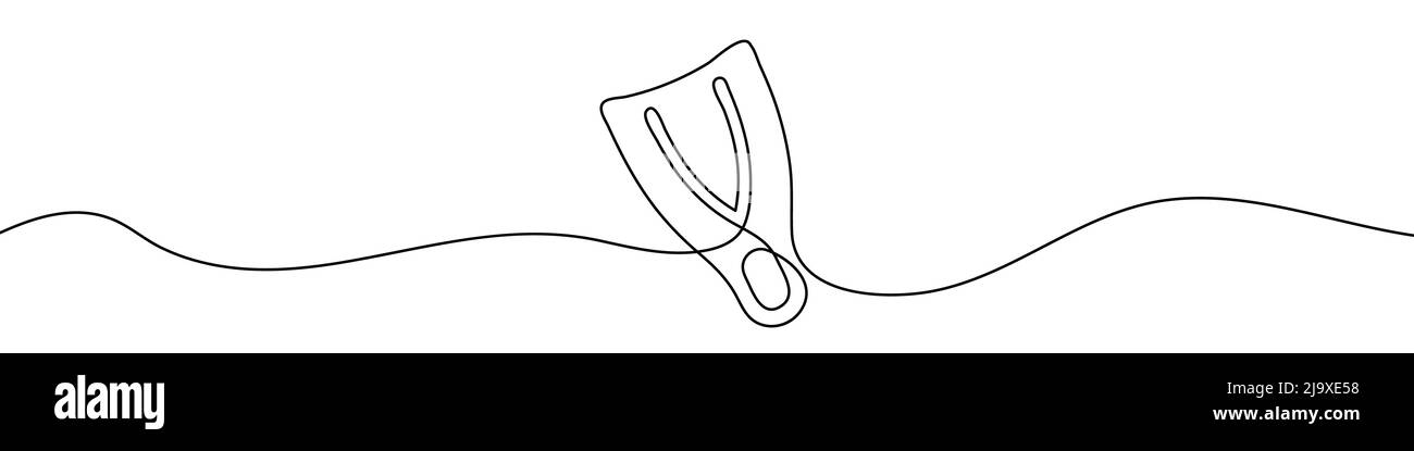 Continuous line drawing of flippers. Flippers one line icon. One line ...
