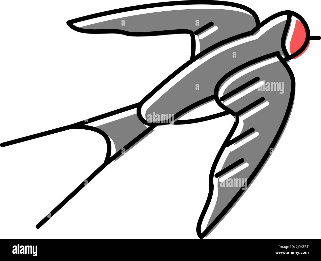 swallow bird color icon vector illustration Stock Vector Image & Art ...