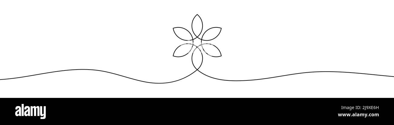Continuous line drawing of flower. Flower one line icon. One line ...