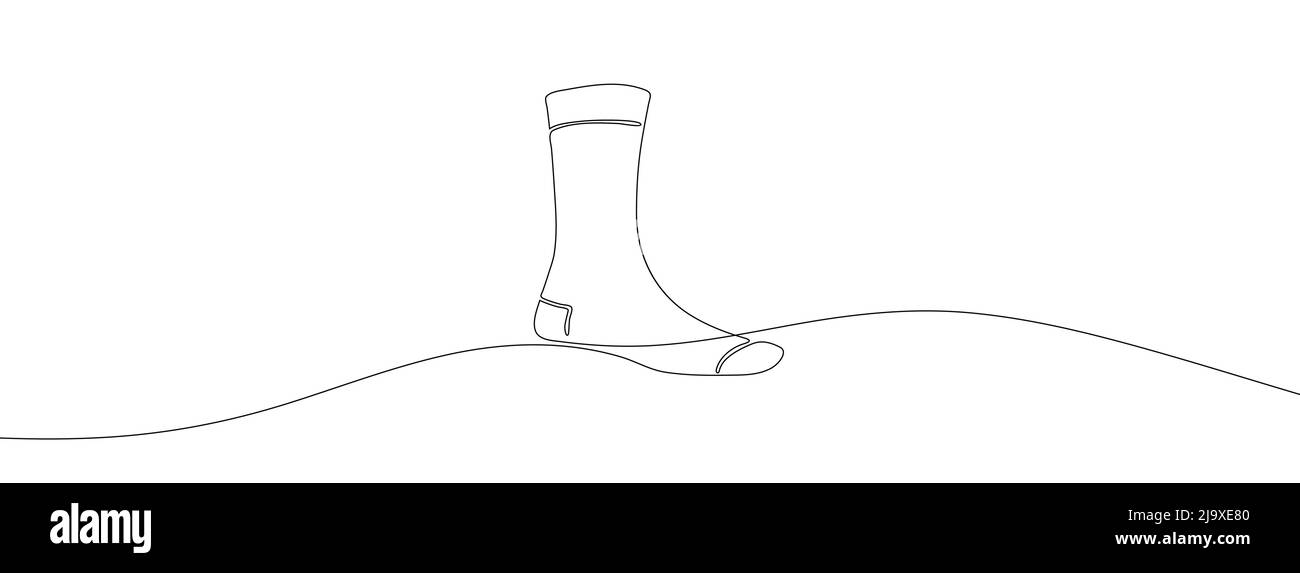 Continuous line drawing of socks. Socks one line icon. One line drawing ...