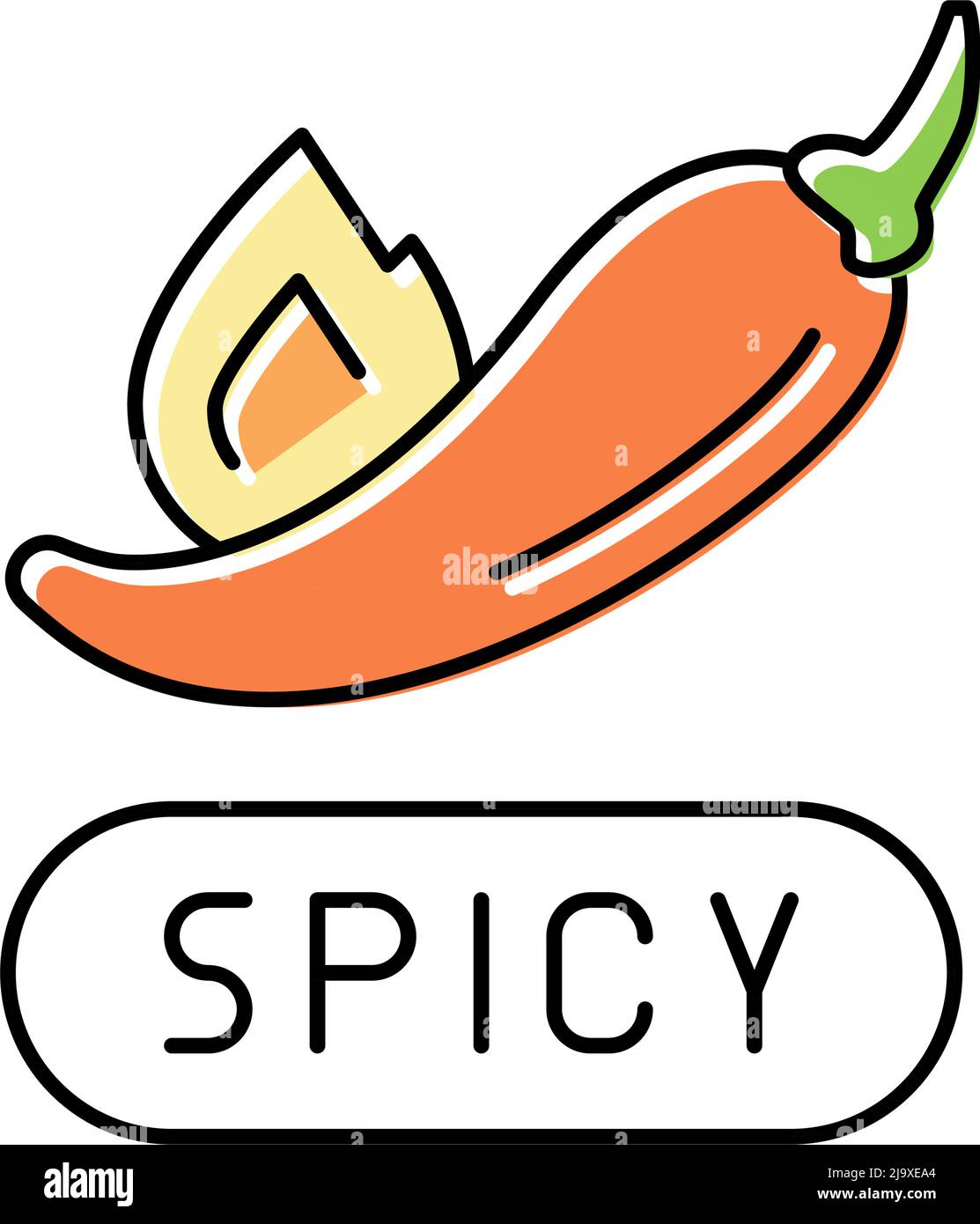 spicy level spicy color icon vector illustration Stock Vector Image ...