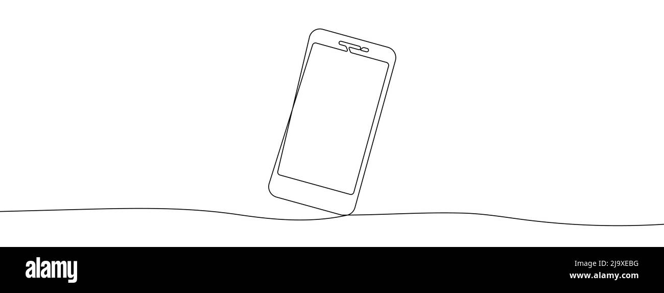 Phone line background. One line drawing background. Continuous line ...