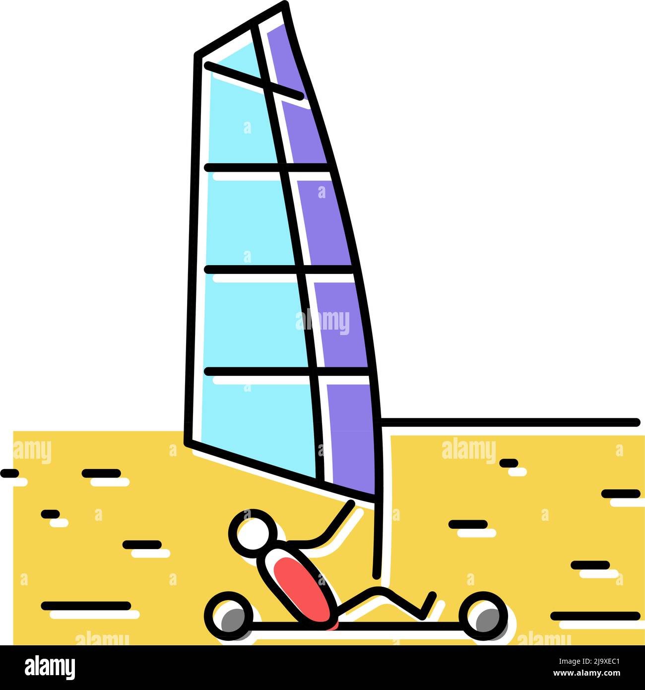 land sailing color icon vector illustration Stock Vector Image & Art ...