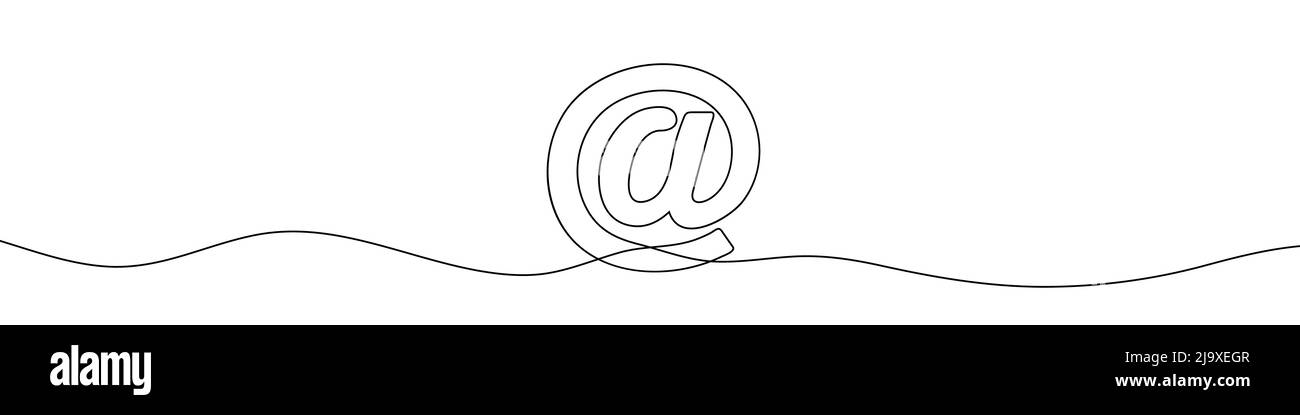 Continuous line drawing of mail. One line icon of email. One line ...