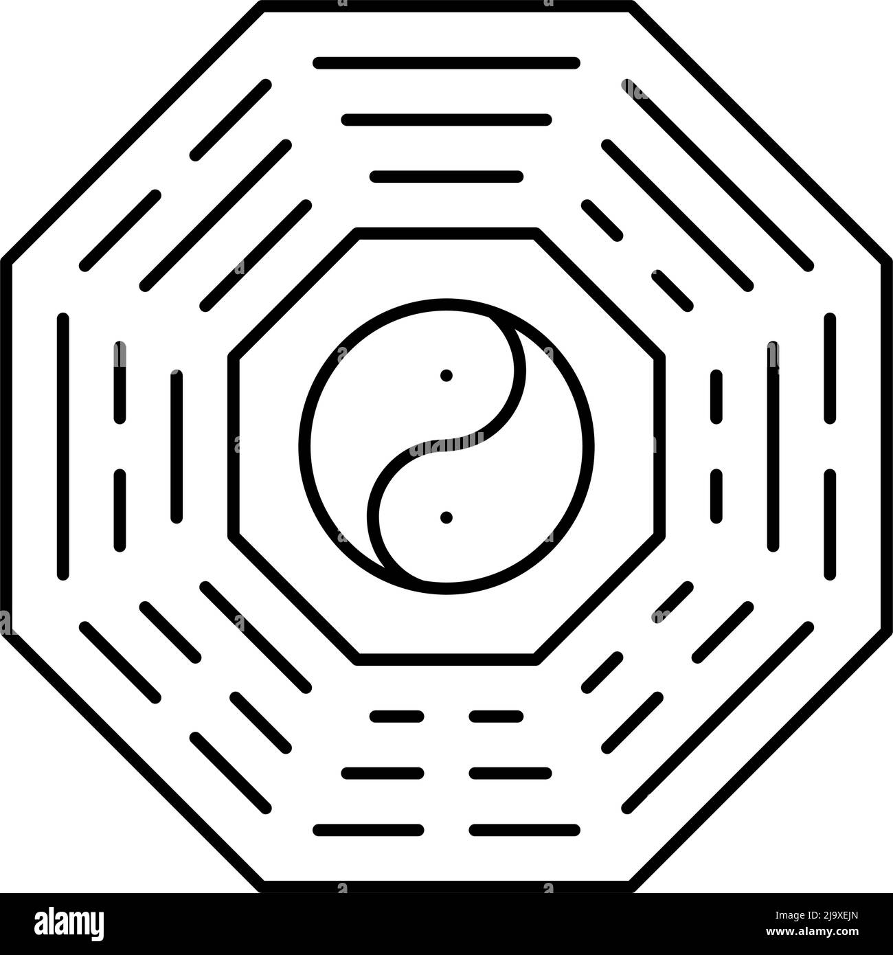 bagua chinese horoscope animal line icon vector illustration Stock ...