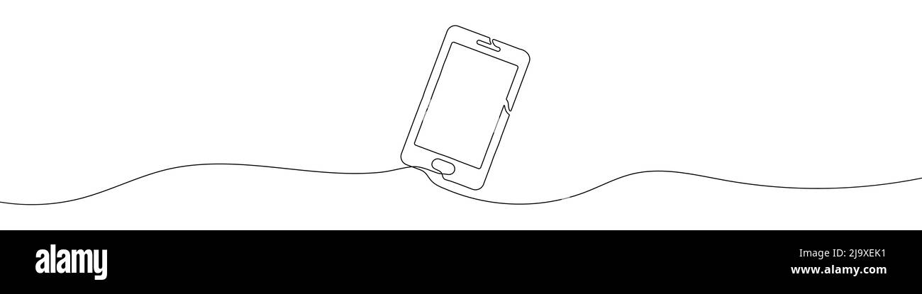 Phone line background. One line drawing background. Continuous line ...