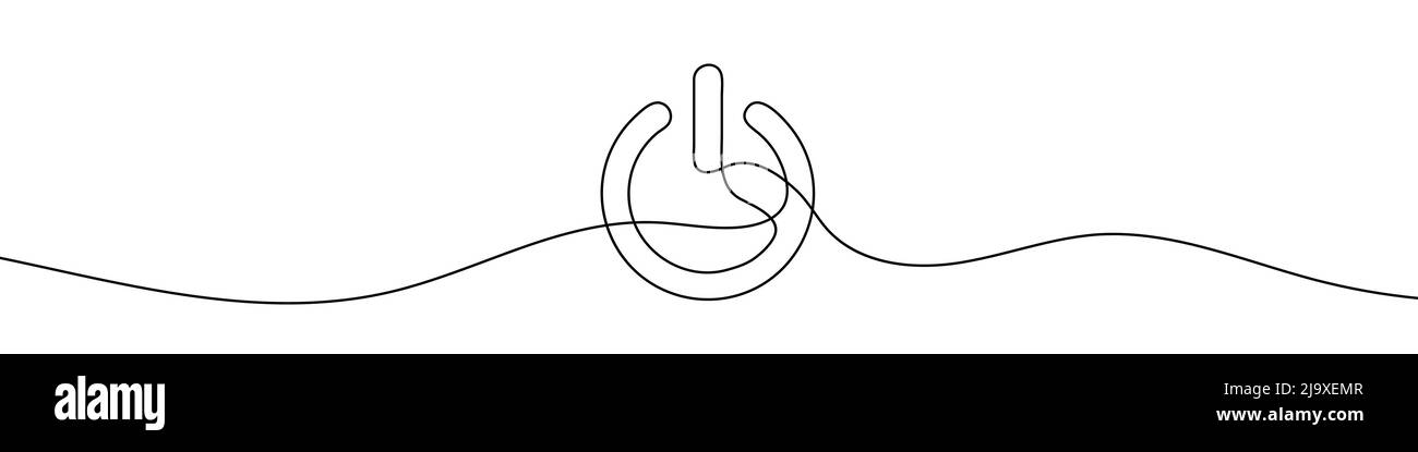Continuous drawing of On-off icon. One line icon of On-off. One line ...