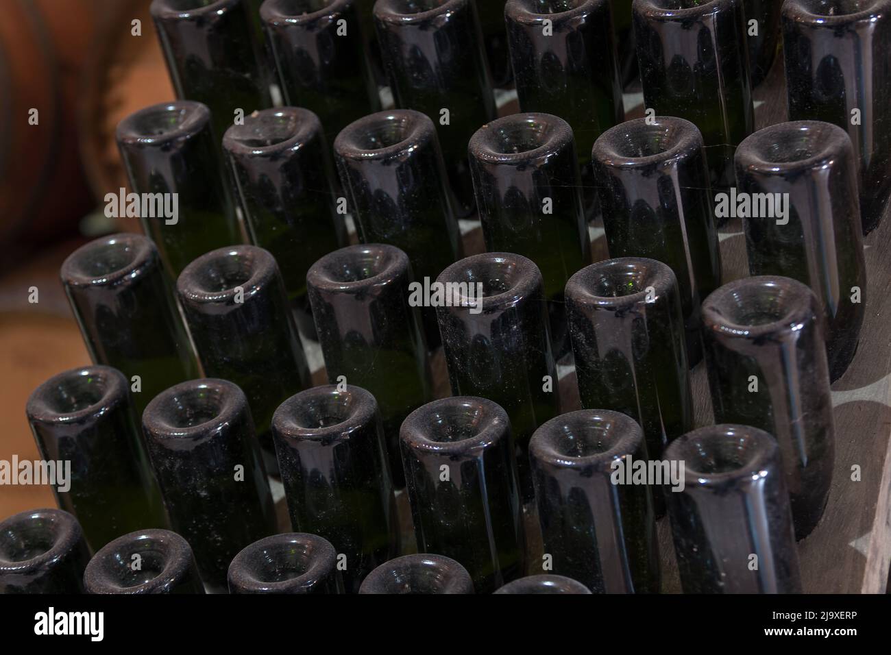 Authentic wine cellar for wine production and storage, with a high ...