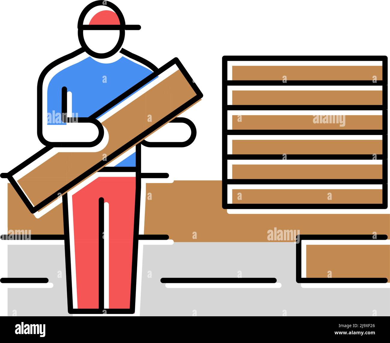 flooring services color icon vector illustration Stock Vector Image ...