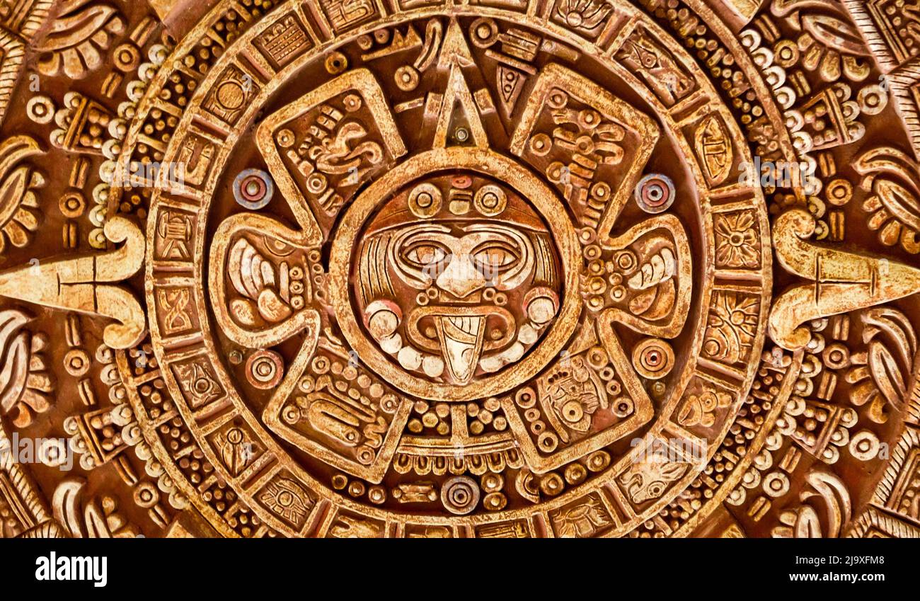 Pagan ornament of a tribe Maya stone texture Stock Photo - Alamy