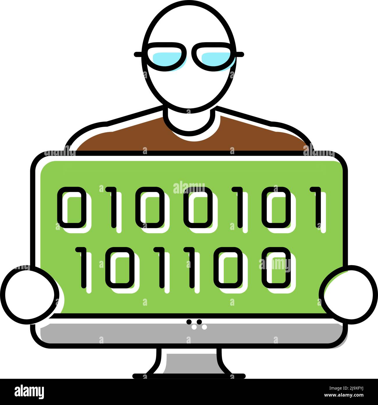 coder programmer business color icon vector illustration Stock Vector ...