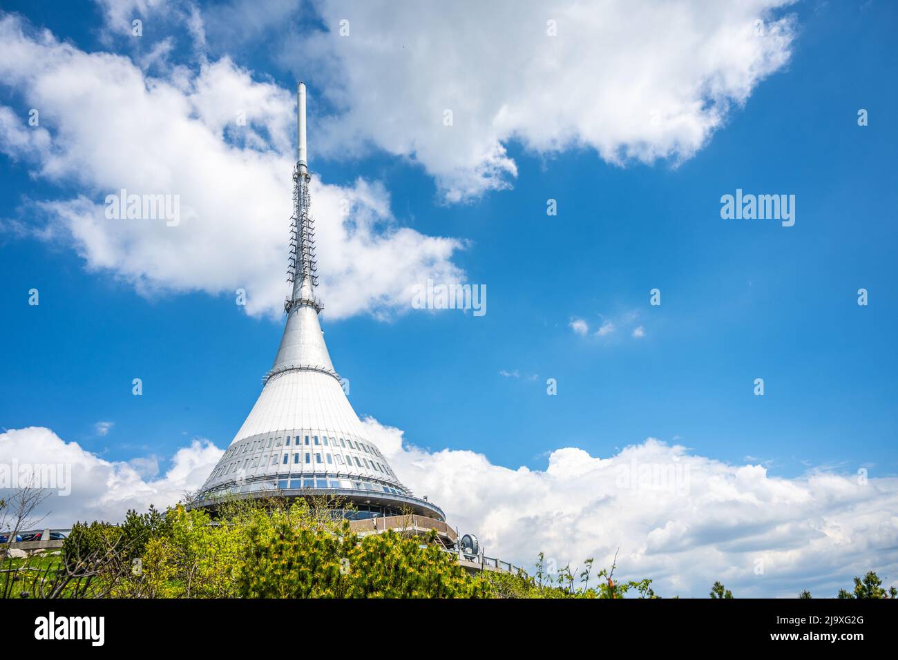 Jested Mountain Hotel and TV transmitter Stock Photo - Alamy