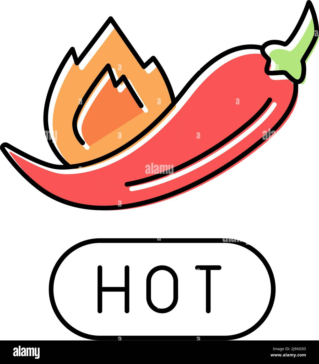 spicy level hot color icon vector illustration Stock Vector Image & Art ...