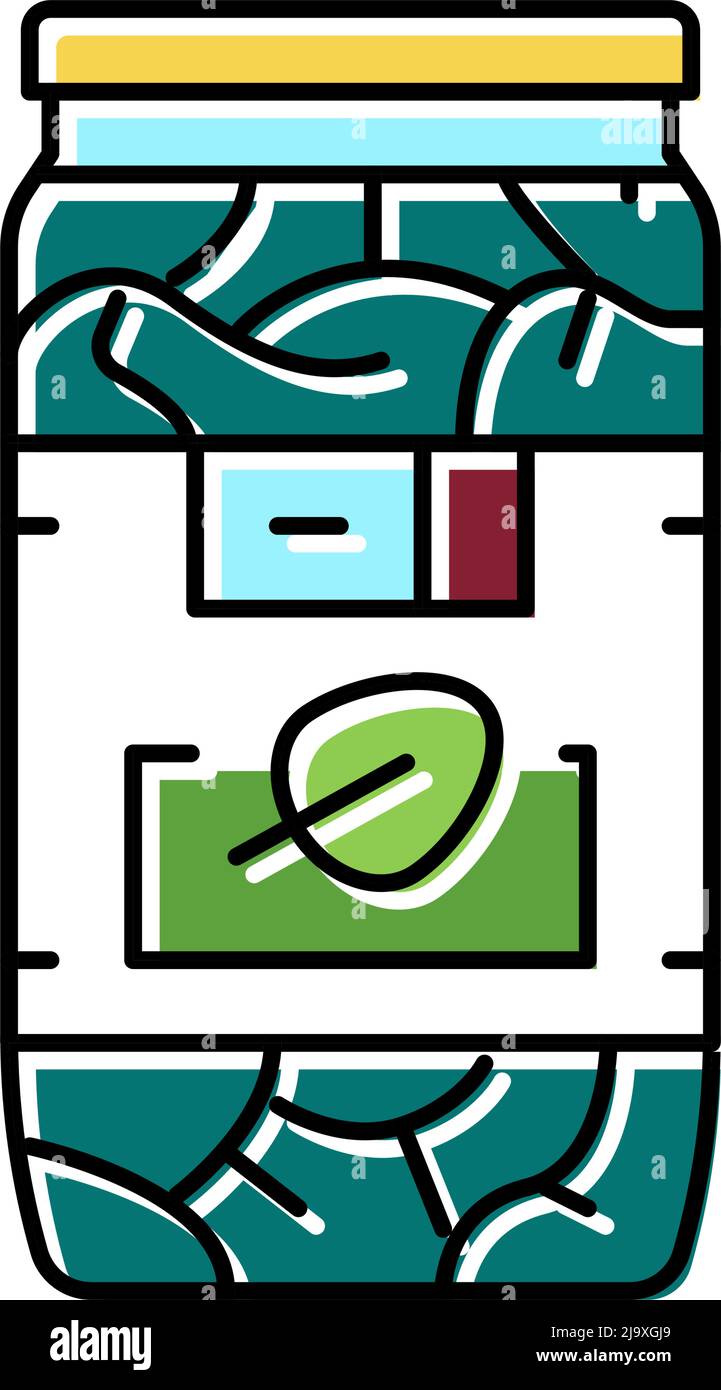 spinach in bottle color icon vector illustration Stock Vector Image ...