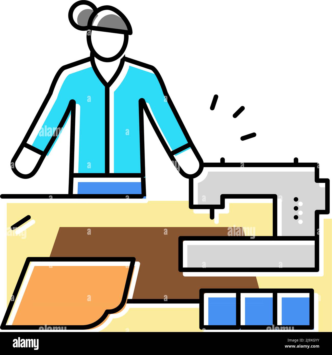 sew craft occupation color icon vector illustration Stock Vector Image ...