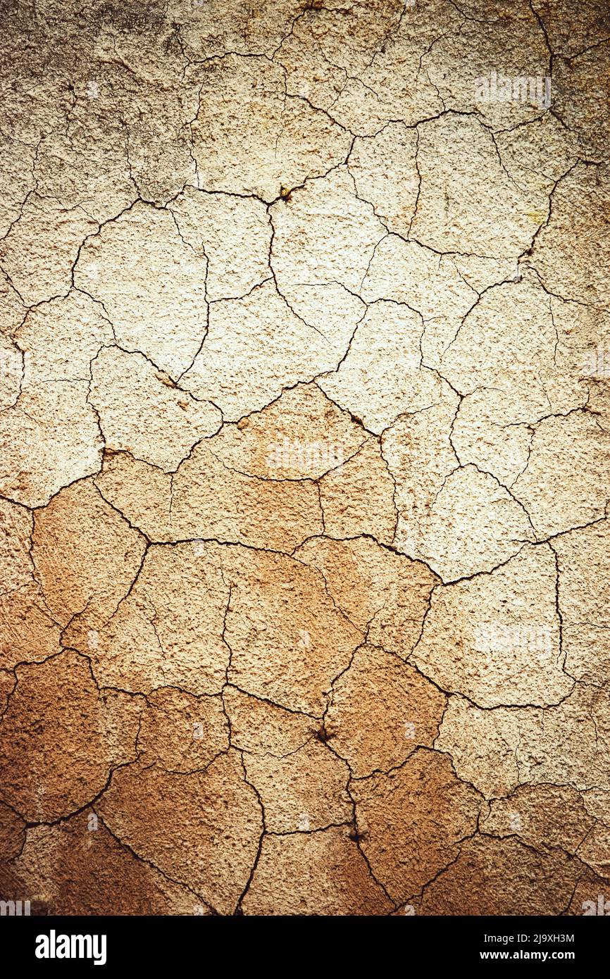 abstract background or texture sandy plaster with cracks Stock Photo ...