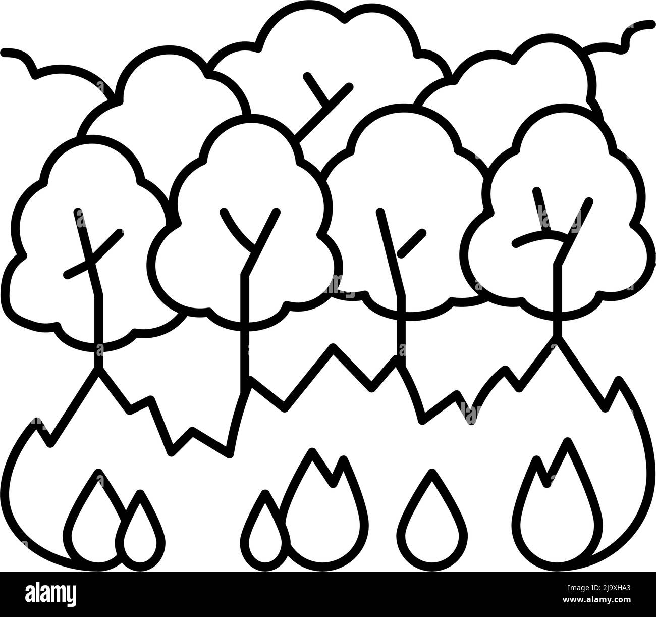 tree fire line icon vector illustration Stock Vector Image & Art - Alamy