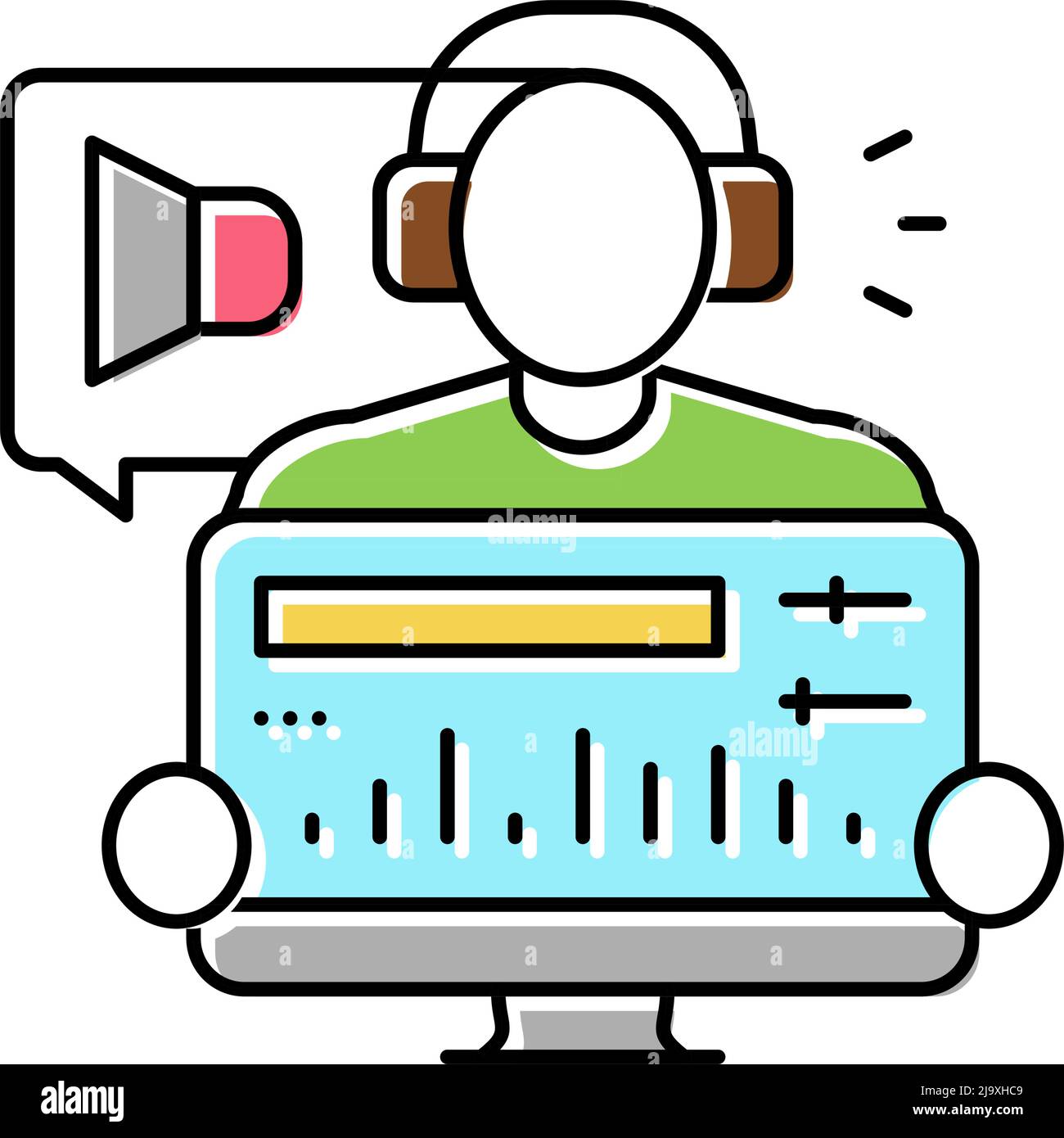 audio editor color icon vector illustration Stock Vector Image & Art ...