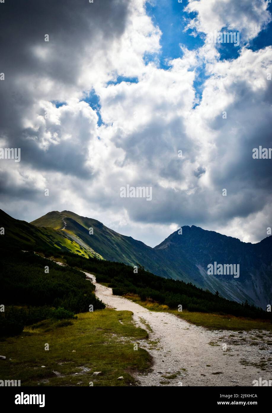 landscape background the dramatic sky above the mountain ridge Stock ...