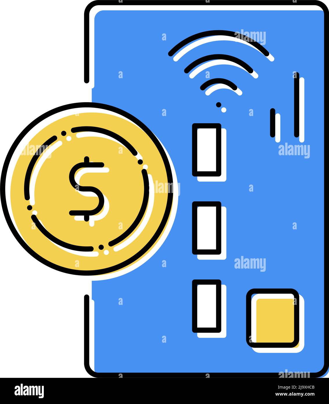 card contactless color icon vector illustration Stock Vector Image ...